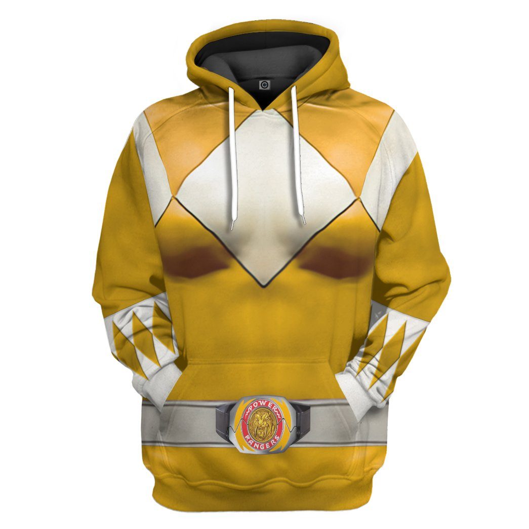 OwlsTeamMighty Morphin Yellow Power Rangers Custom Hoodie Apparel ...